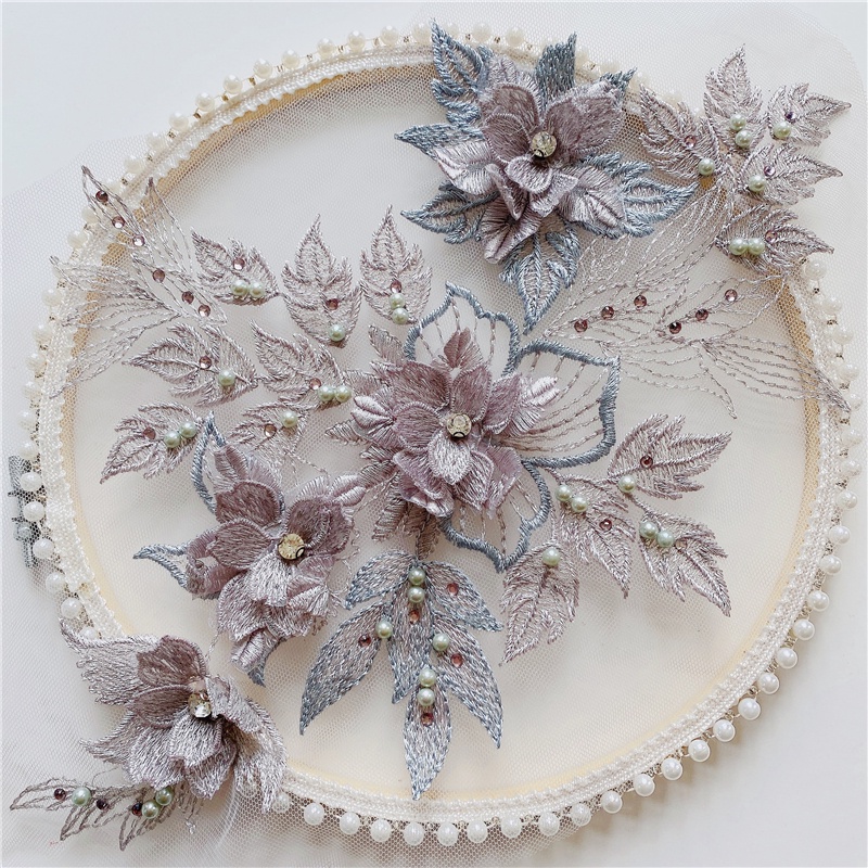 1Pc Embroidery Lace Flowers Patch Applique Repair Diy Handmade ...