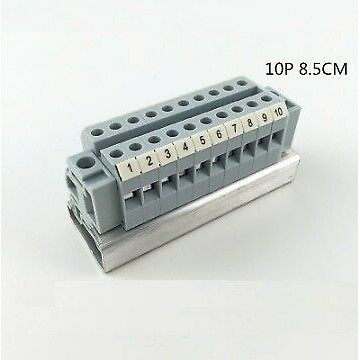 Power Distribution DIN Rail Terminal Block 10P 20P 30P 40P 50P Connector 17.5A 660V JH6-1.5 ...