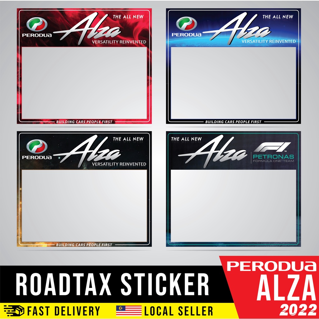 New Alza 2022 Roadtax Sticker With 4 Design . Alza Baru Tahun 2022 ...