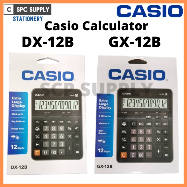 Casio Calculator DX-12B (12 Digits)/Casio Calculator Extra Large Display GX-12B (12 Digits ...