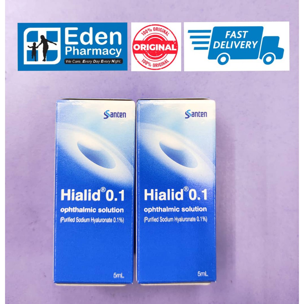 Santen Hialid 0.1 Ophthalmic Solution, hialid eye drop (Purified Sodium Hyaluronate 0.1%) 5ml ...