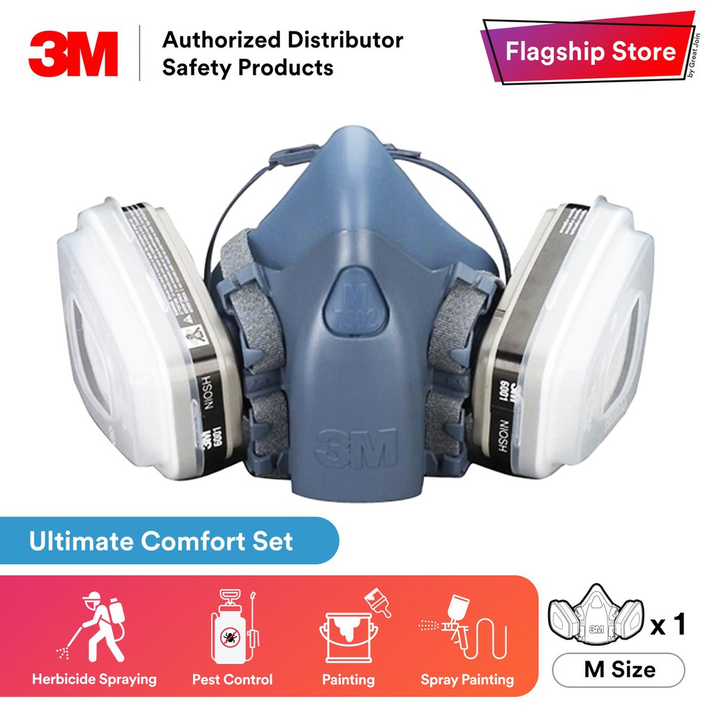 3M Ultimate Comfort Painting Respiratory Solution Set [7502+6001+501+5N11] | Shopee Malaysia