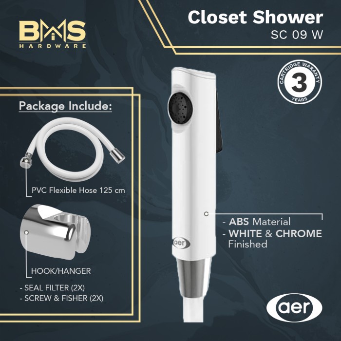 New AER Shower Toilet / Closet Jet Shower / Bidet SC 09 W (Official ...