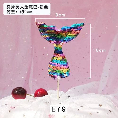 [Spot] Mermaid Fishtail Cake Decoration Topper Kids Birthday Party ...