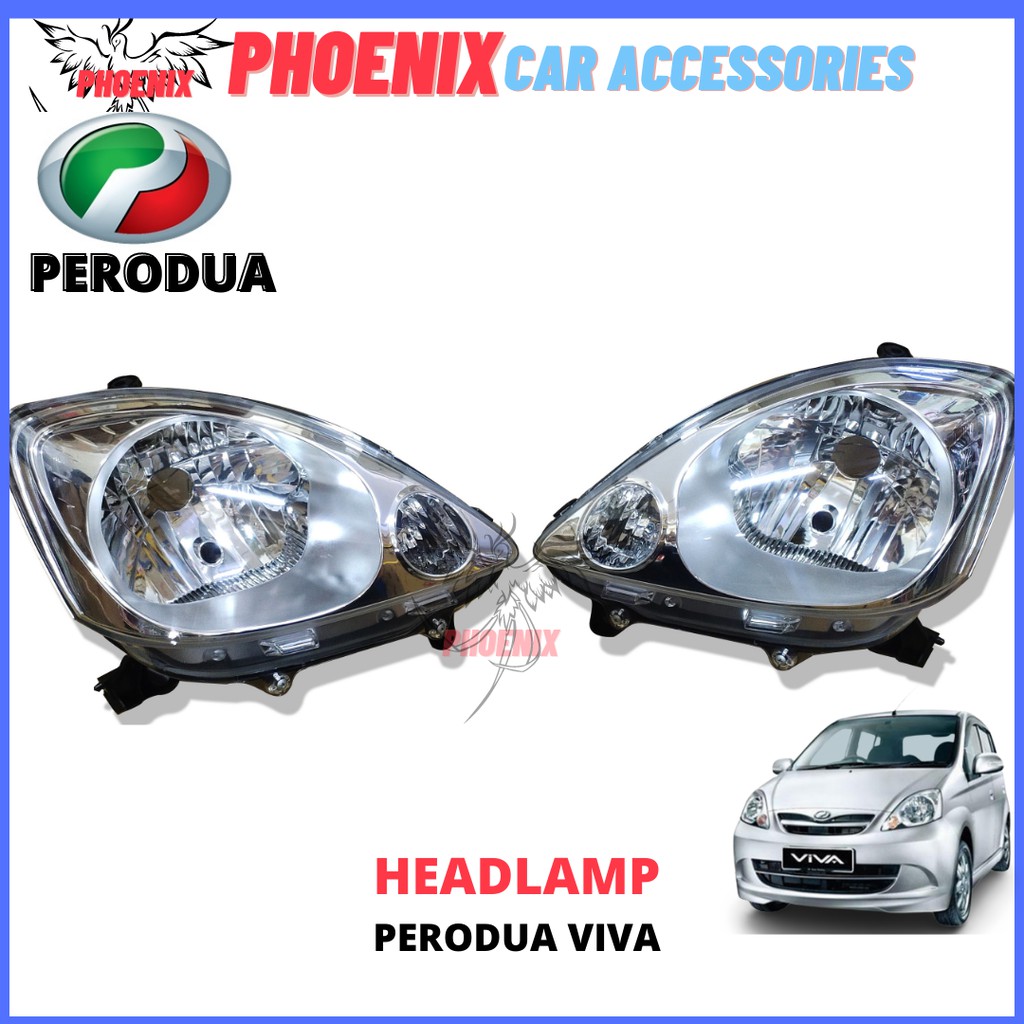 PERODUA VIVA / VIVA ELITE HEAD LAMP LAMPU DEPAN KERETA 100% NEW BARU ...