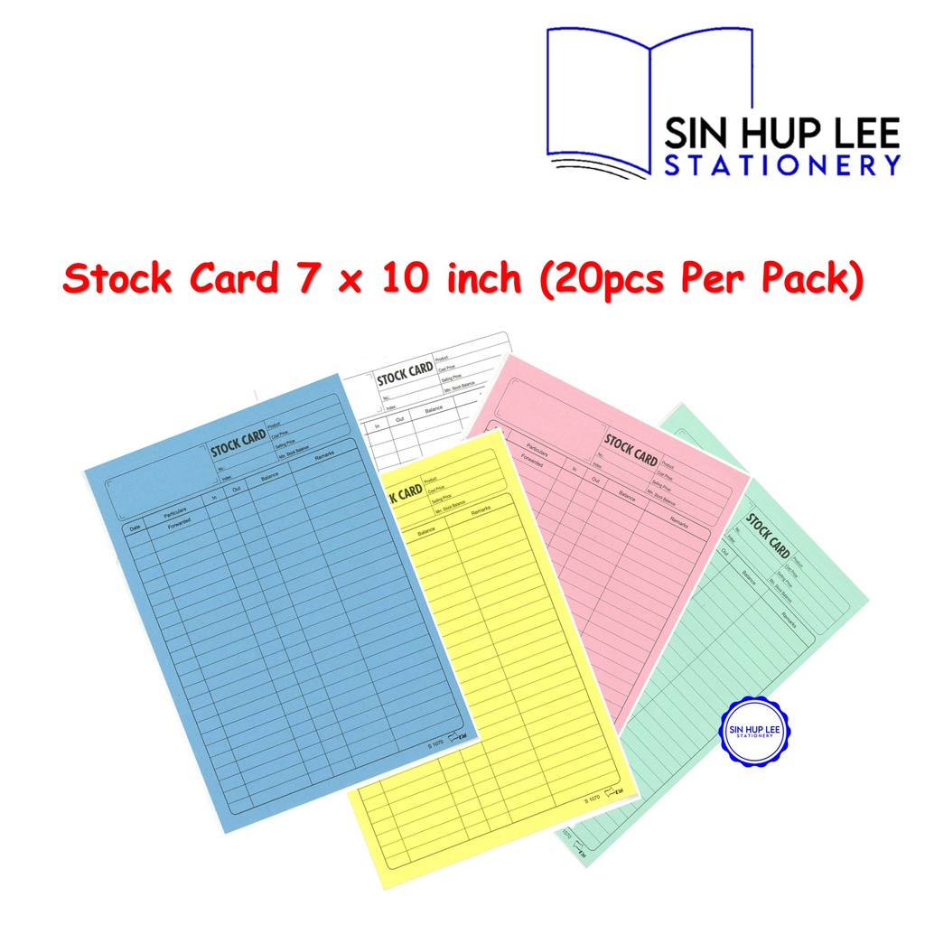 Stock Card / Kad Stock / Stock Record Card 7 x 10 inch (20pcs Per Pack ...
