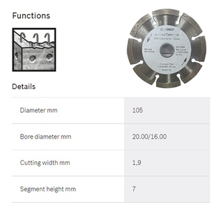 [ GH HARDWARE ] BOSCH Diamond Cutting Blade For Concrete ( 2608603727 ...