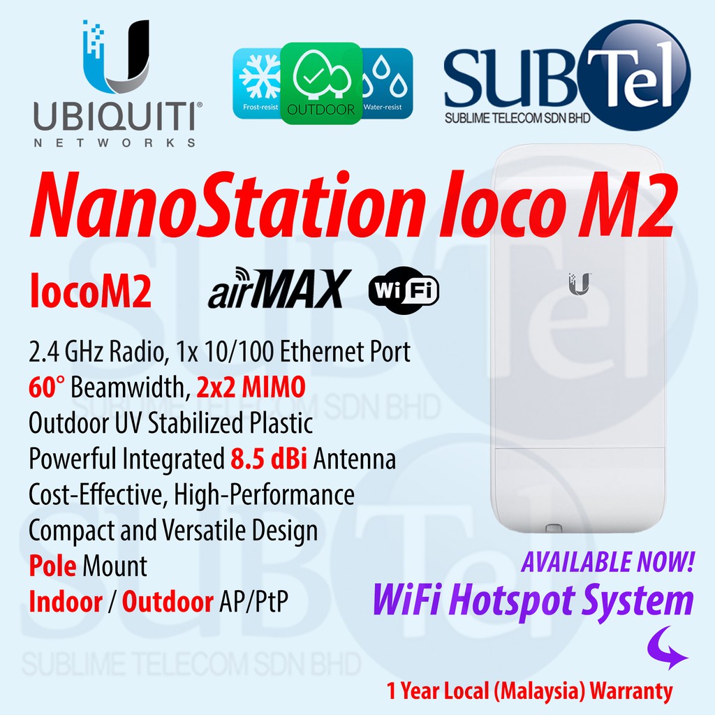 LocoM2 Ubiquiti NanoStation Loco M2 Access Point Networks Outdoor AP ...