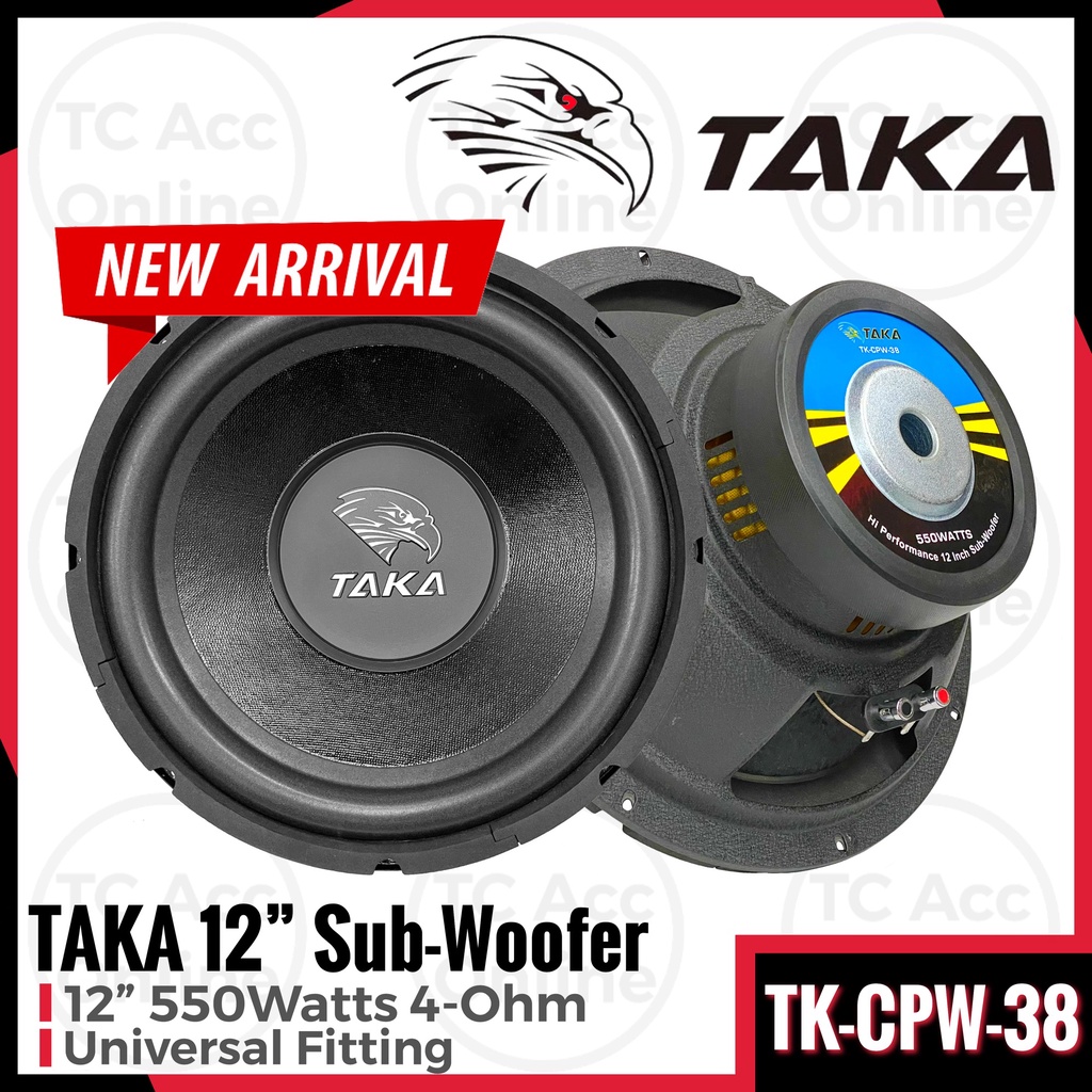 TAKA 12" 550Watts Car Woofer TK-CPW-38 Latest Model 12 inch Subwoofer ...