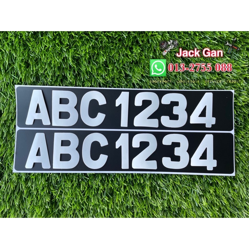 NOMBOR NUMBER NO PLATE DEPAN UNIVERSAL & STICKER MUDGUARD (25CM x 5CM ...
