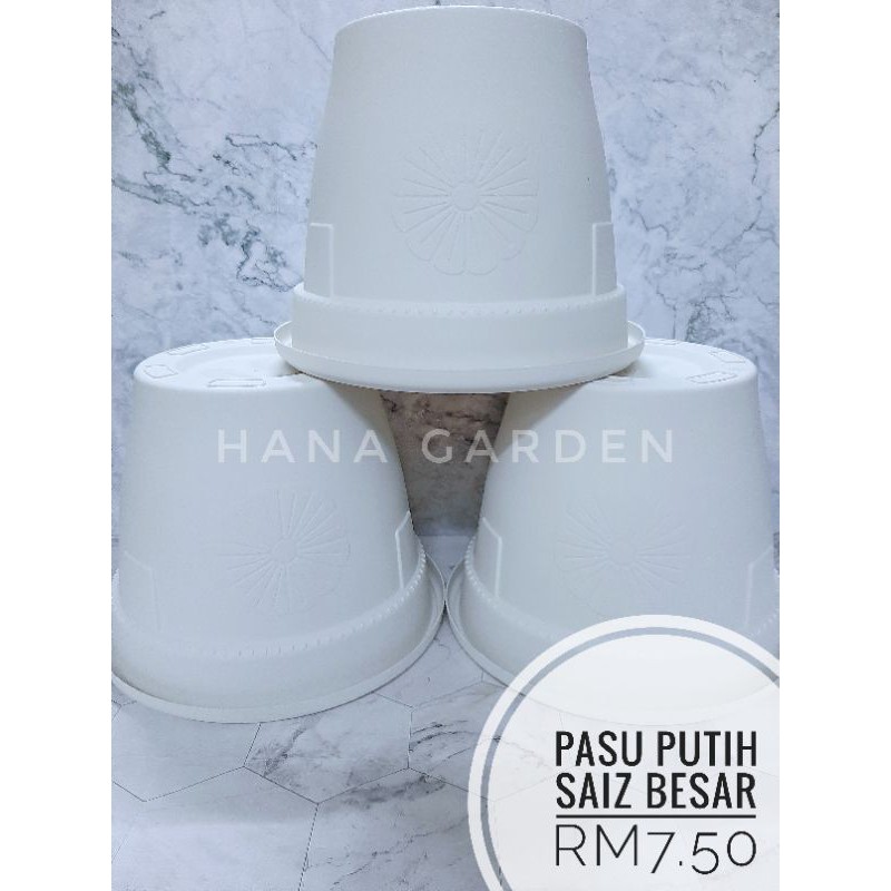 🔥NEW🔥 Pasu Putih Saiz Besar Flower Pot Big Size Hana Garden | Shopee ...