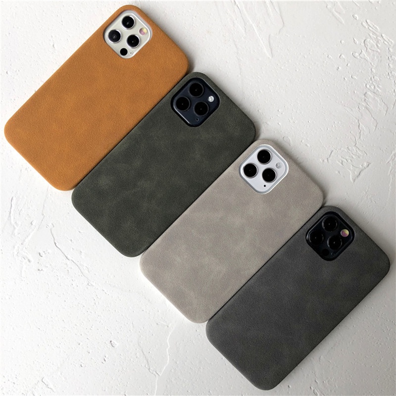 Ultra thin Suede Texture leather Phone Cases For iPhone 12 Mini 11 Pro ...
