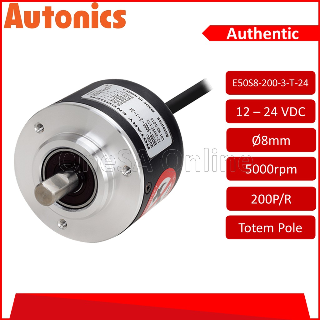 AUTONICS ROTARY ENCODER 200P/R DIA 8MM(E50S8-200-3-T-24-D12-24 ...
