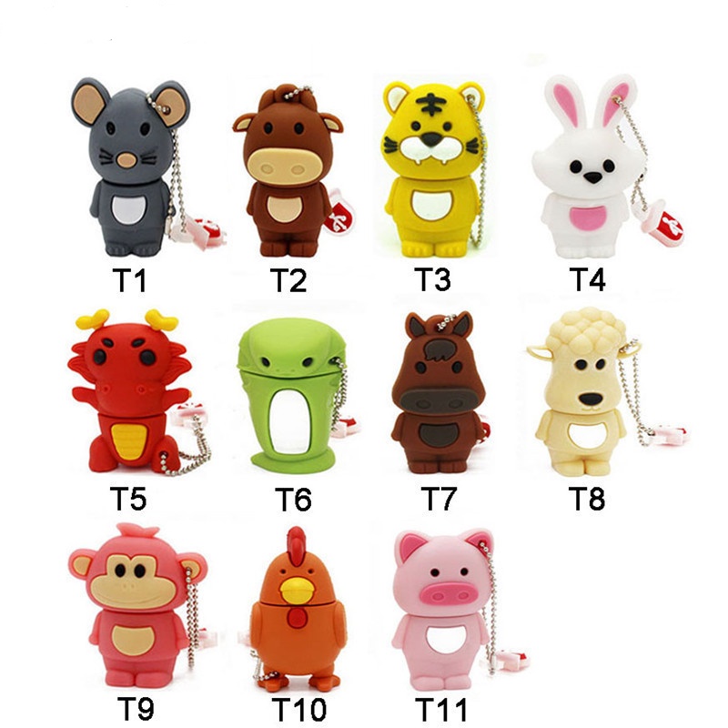 usb flash drive disk animal green 8GB 16GB 32GB 64GB snake/chicken ...