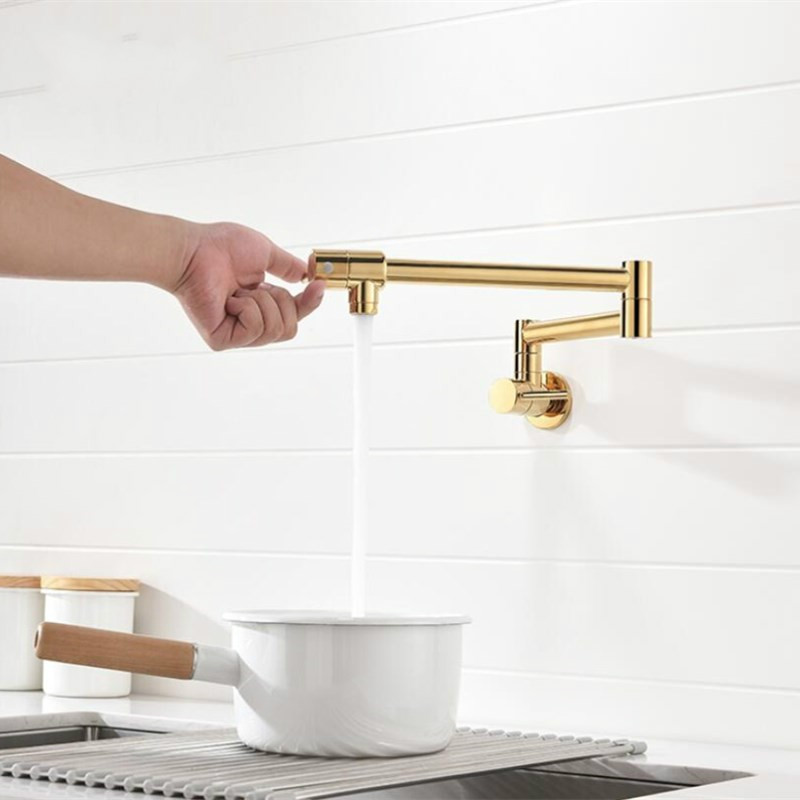 Solid Brass Pot Filler Tap Wall Mount Kitchen Faucet Single Cold Single ...