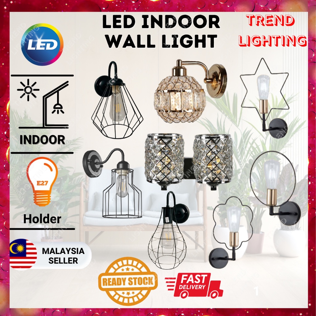 LED E27 Cystal Wall Lamp Wall Lamp Indoor Wall Light Gold Vintage ...