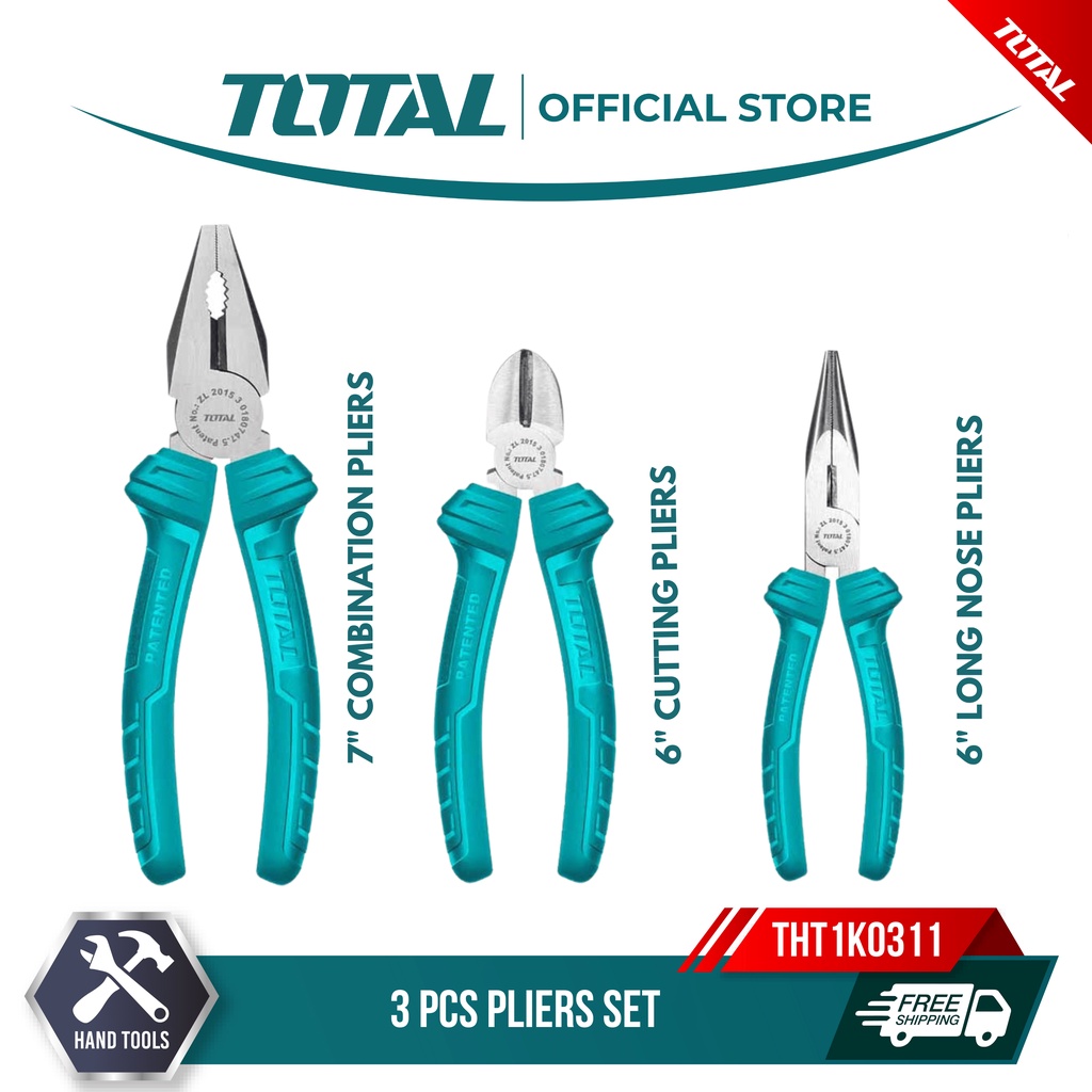 Total Pliers Set (3 Pcs) THT1K0311 / THT1K0301 | Shopee Malaysia