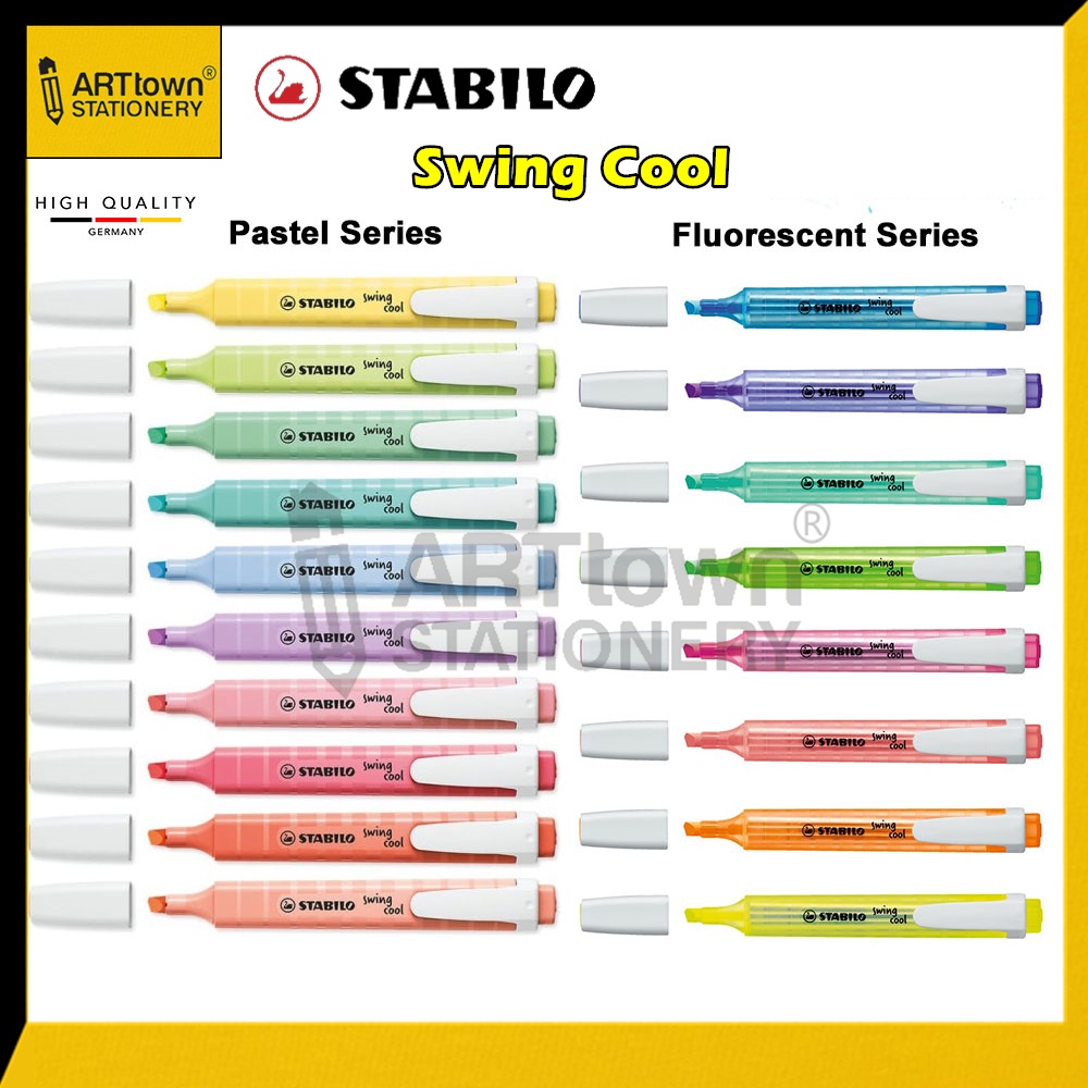 Stabilo Swing Cool Pastel / Fluorescent Highlighter Highlight Pen ...