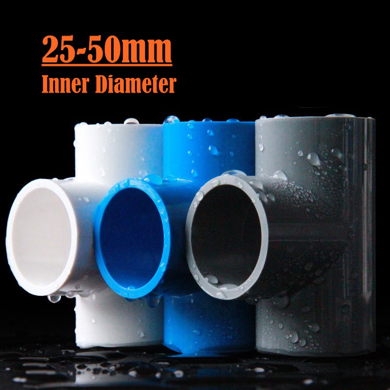 5/2pcs PVC Tee 20mm to 50mm PVC Pipe Fittings Water System Connector ...