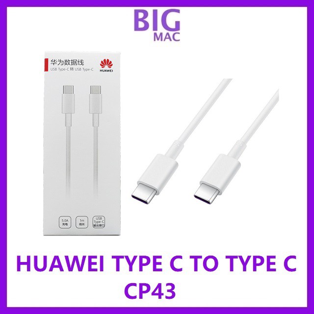 ORIGINAL Huawei USB Type-C TO Type-C SUPER FAST CHARGE 5.0A Cable CP43 ...