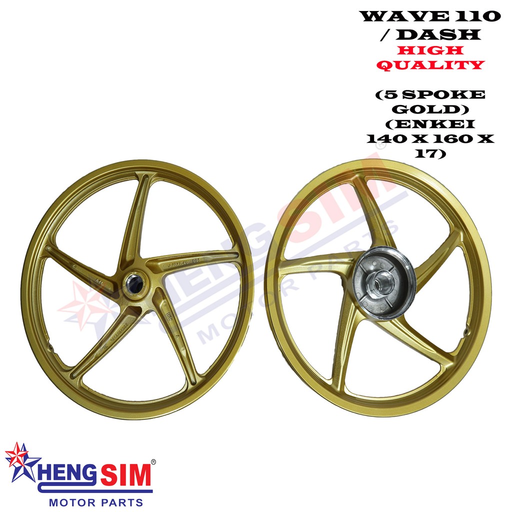 WAVE 110 / DASH V1 / V2 SPORT RIM ENKEI WITH BUSH AND BEARING 5 SPOKE ...