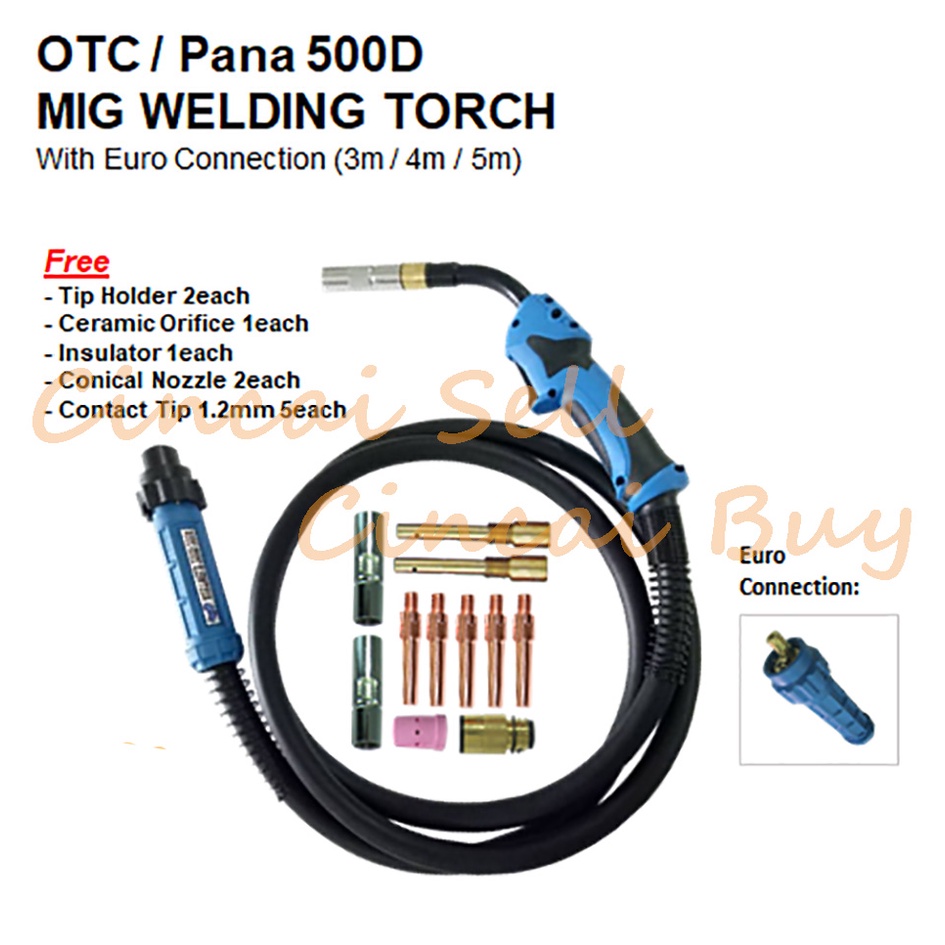 Austweld OTC / PANA 500 D MIG Welding Torch Set with Euro Fitting ...