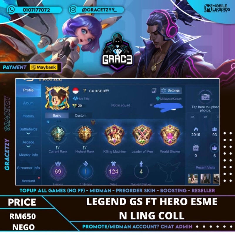 MLBB ACCOUNT (PLS READ DESCRIPTION!) | Shopee Malaysia