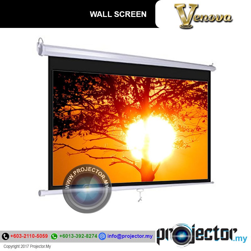 VENOVA 84" x 84" (7'x7') MANUAL WALL LCD PROJECTOR SCREEN 4:3 PROJECTION | Shopee Malaysia