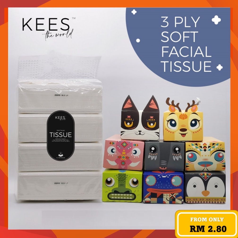 READY HALAL HUB 5Ply Thickness Facial Tissue 120 PCS Natural Fiber ...