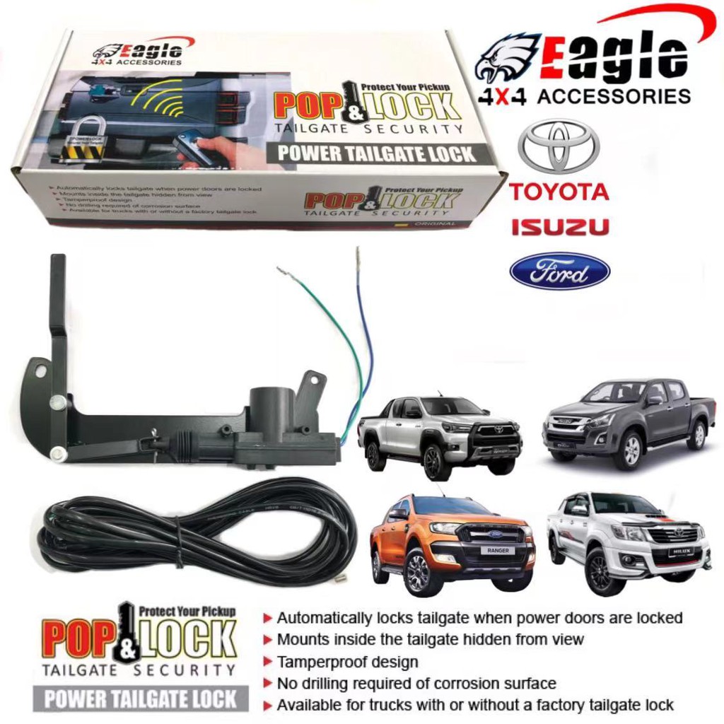 Toyota Hilux ROGUE,Ford Ranger,ISUZU D MAX Power Tailgate Lock POP ...