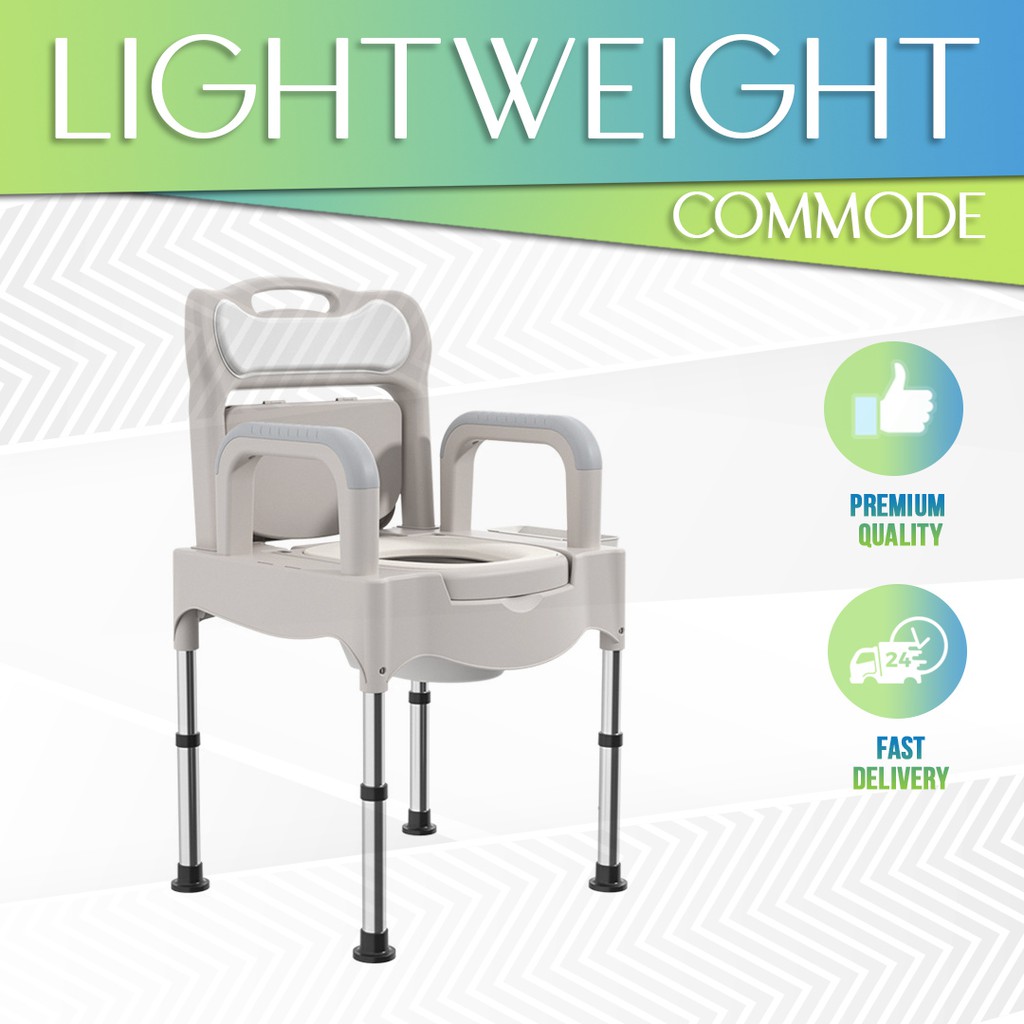 PORTABLE ALUMINIUM COMMODE CHAIR (NON RUSTY) | Shopee Malaysia