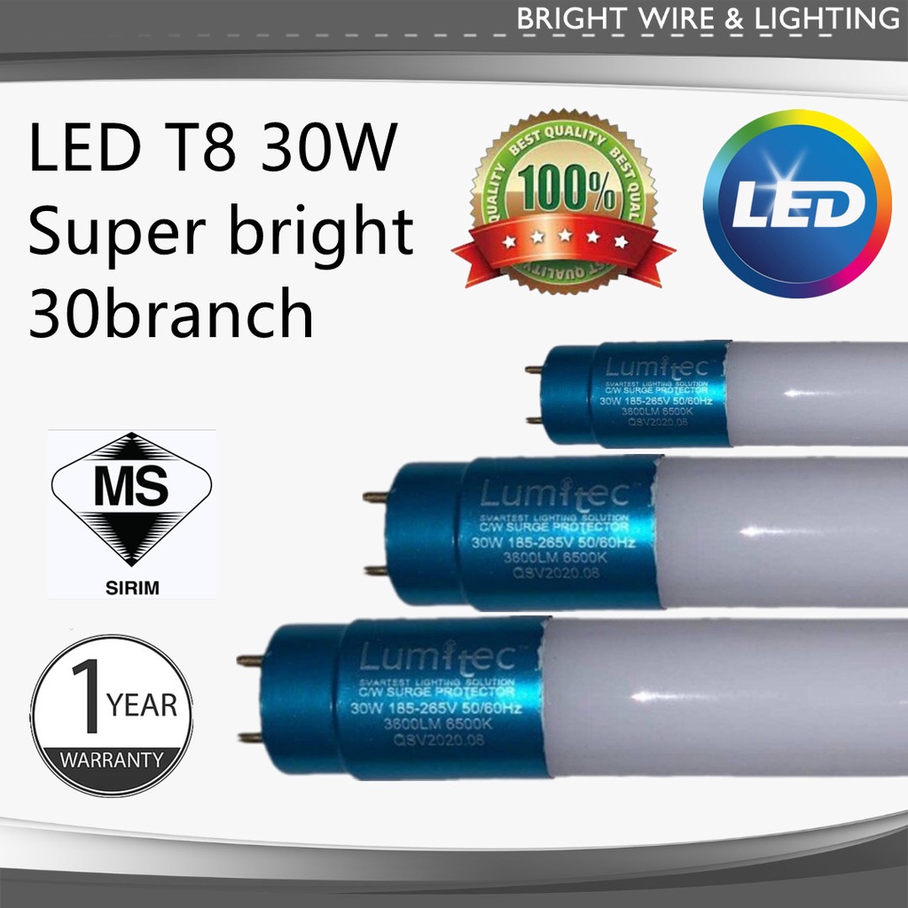 4 Feet 30w Extrabright T8 LED Tube / Lampu Panjang - Daylight (6500k ...