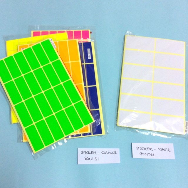 COLOUR & WHITE SQUARE STICKER [ VARIOUS SIZE ] (READY STOCK) | Shopee ...