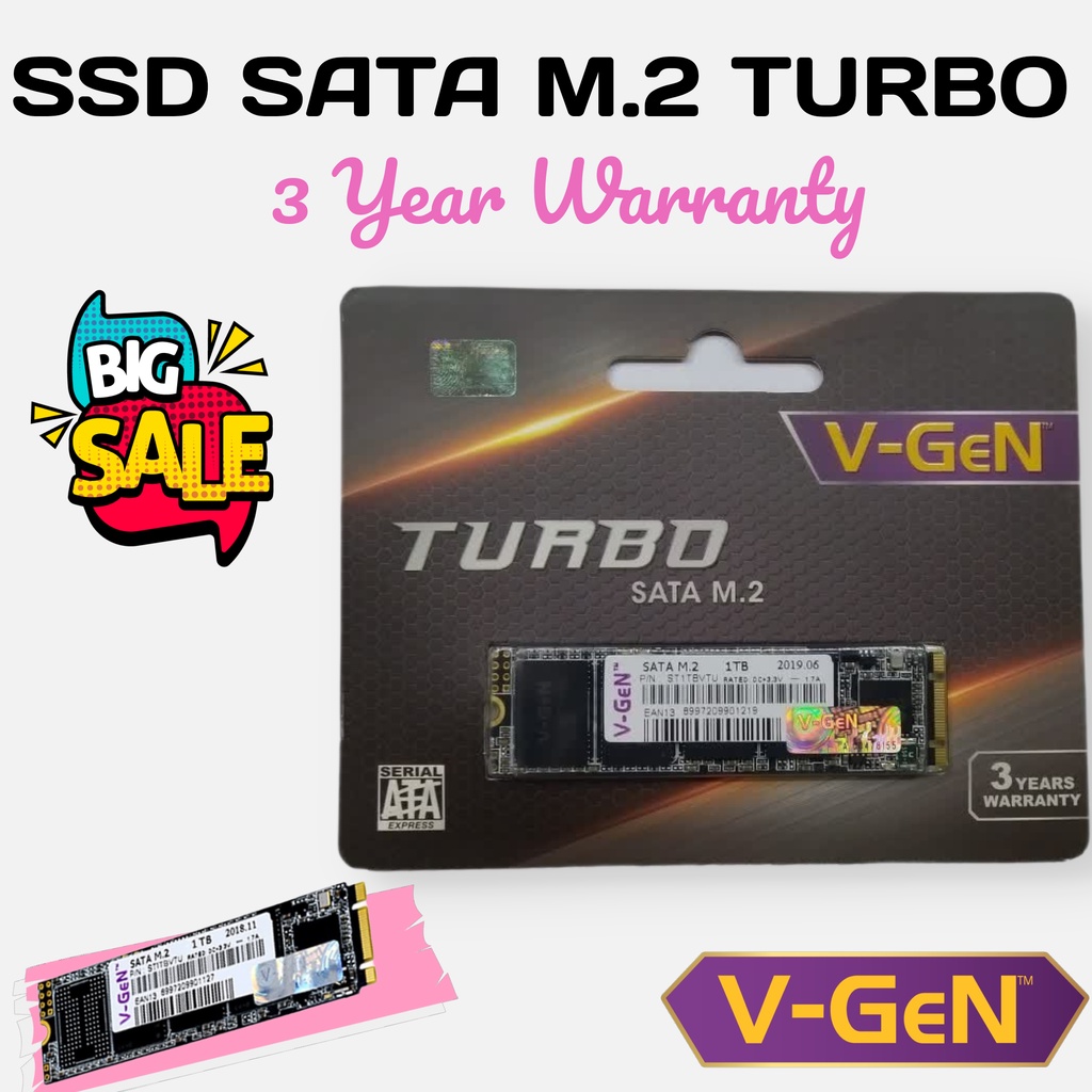 V-gen SSD M.2 Sata Turbo 128GB / 256GB / 512GB / 1TB OFFICIAL V-GeN ...