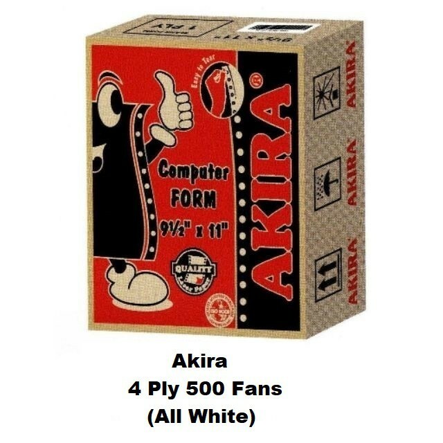 Akira 9.5" x 11" 4 Ply 500 Fans NCR Paper Computer Form (All White ...