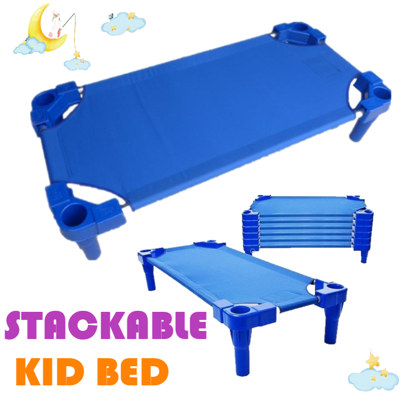 5 Sets - DIY 138 cm Stackable Kid Bed Kindergarten Nursery Cot with Bed ...
