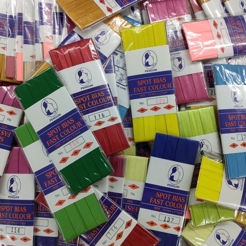 🔥 12 Pcs Lis Baju Penguin /Bias Tape Fold / Kun / Piping Satin🔥 ...
