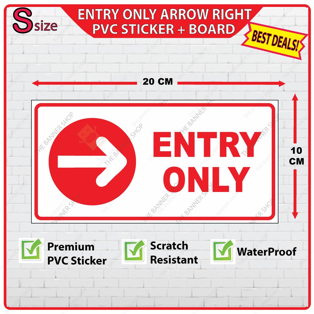 10x20cm PVC Signs Sticker Vinyl Adhensive Sticker ( Waterproof ...