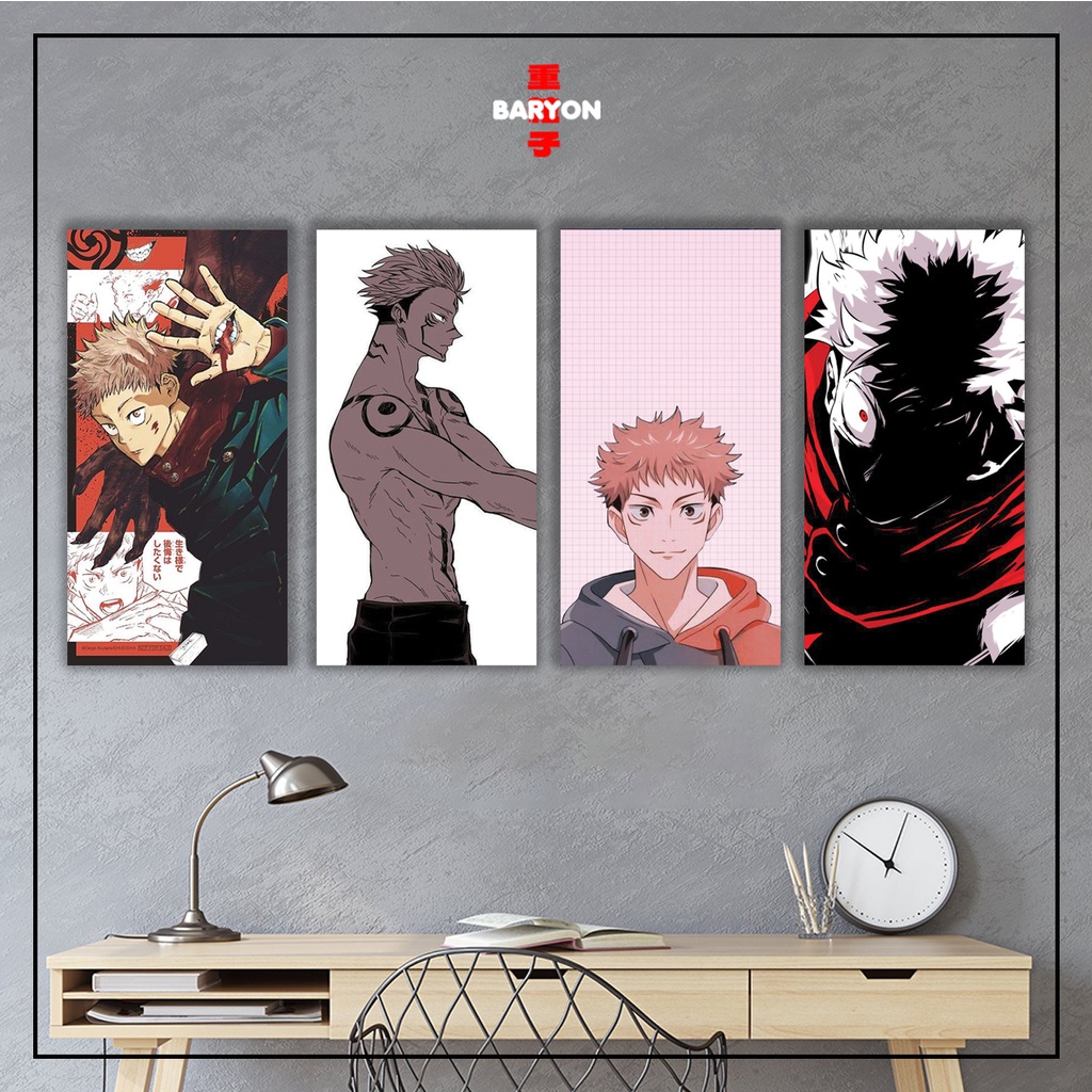 KAYU HIASAN DINDING Baryon JUJUTSU KAISEN SUKUNA YUJI Wall Decoration ...