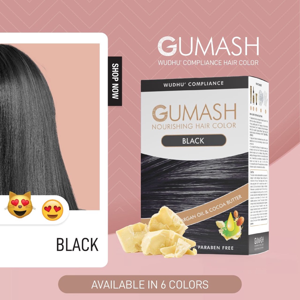 GUMASH Hair Color Pewarna Rambut Halal Telap Air Sah Solat Hair Colour ...