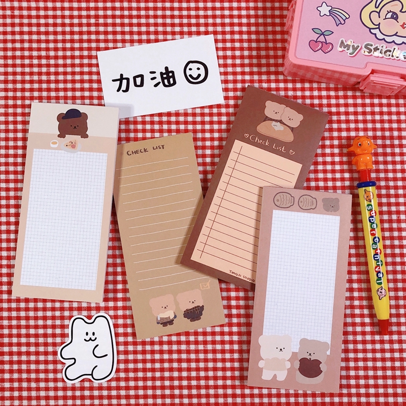 Cute Cookie Cookie Bear Notepad Tearable Message Paper Sticky Notes ...