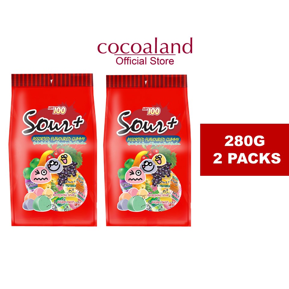 Lot 100 Sour + Gummy Assorted 280g x 2 Packs | Shopee Malaysia