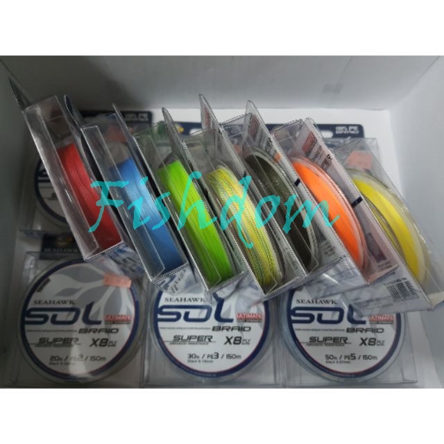 FISHDOM SEAHAWK 150M SOL BRAID X8 PLY FISHING LINE PINK / VERMILLION ...