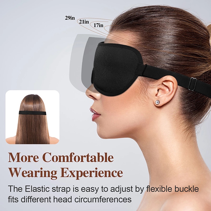 KIPRUN Eye Mask for Sleeping 3D Contoured Cup Blindfold Concave Molded ...