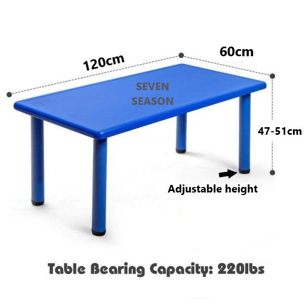 Kindergarten Rectangular Kid Study Table with Adjustable Table Height ...