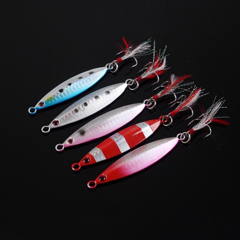 5PCS /SET Vertical Jigs 30G 40G 60G Luminous Slow Jigging Pitching Lures for Saltwater Fishing 5 ...