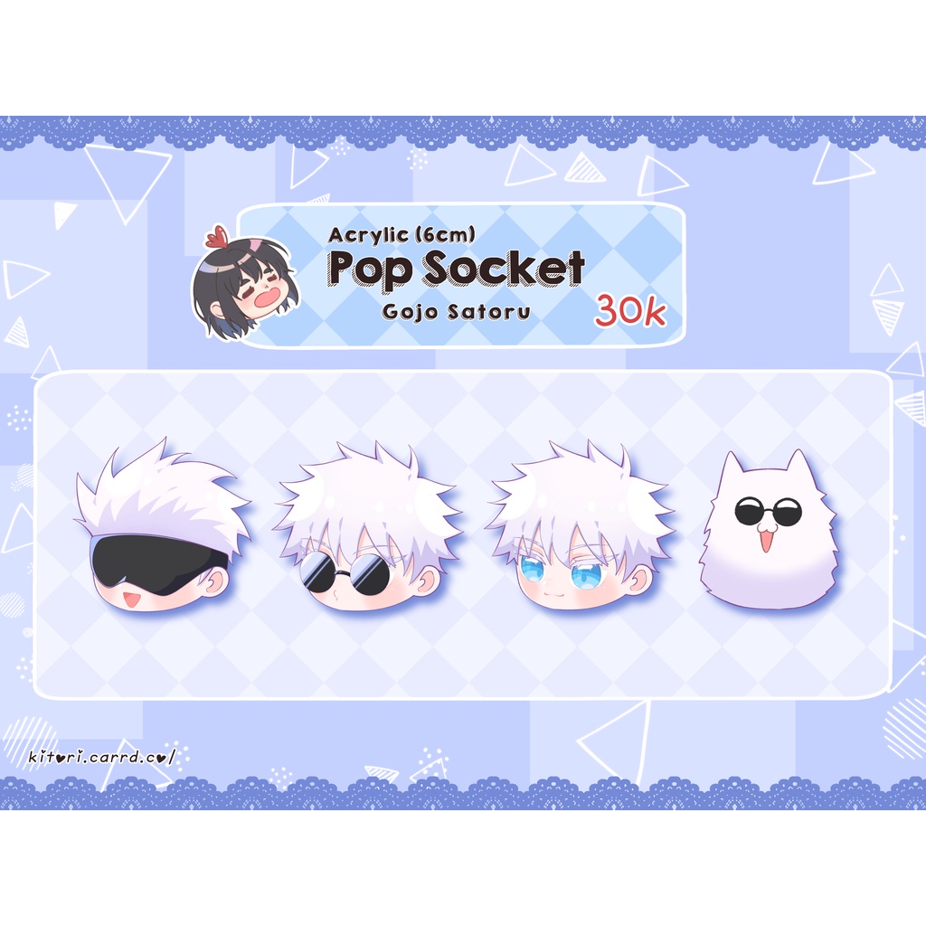 Kitori | Pop Socket | 2-sided Keychain | Jujutsu Kaisen (Gojo Satoru ...