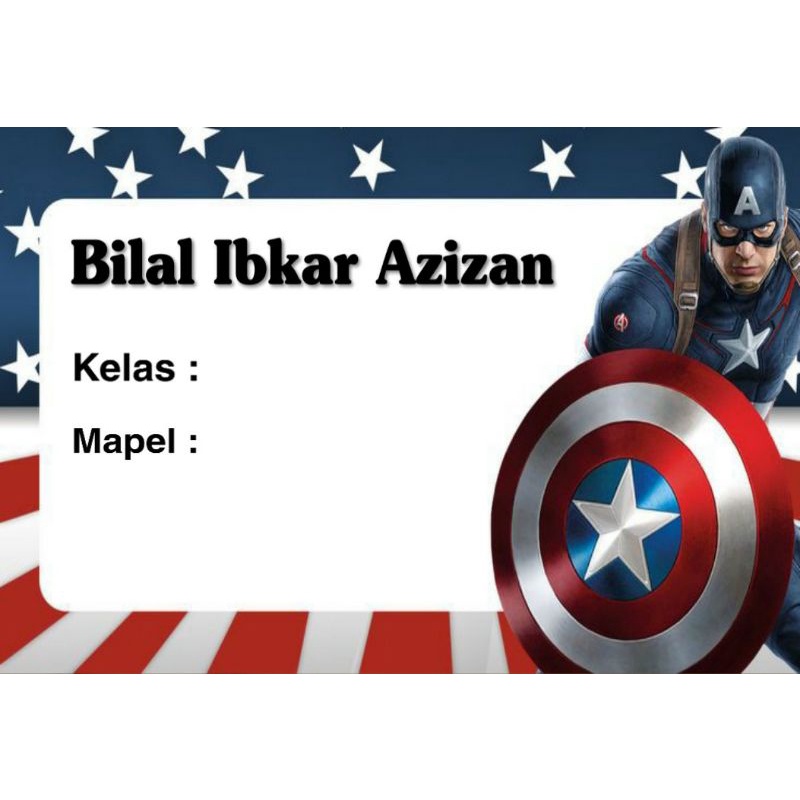 (Fill 50pcs) AVENGER CAPTAIN America's School Book LABEL | Shopee Malaysia