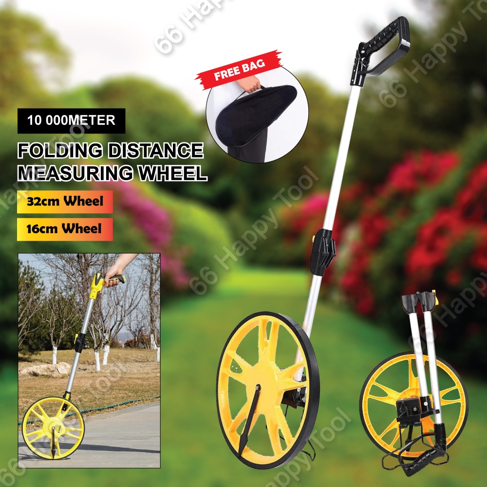 Folding Distance Measuring Wheel Analog (16cm/32cm Wheel) 10km / 10000 ...