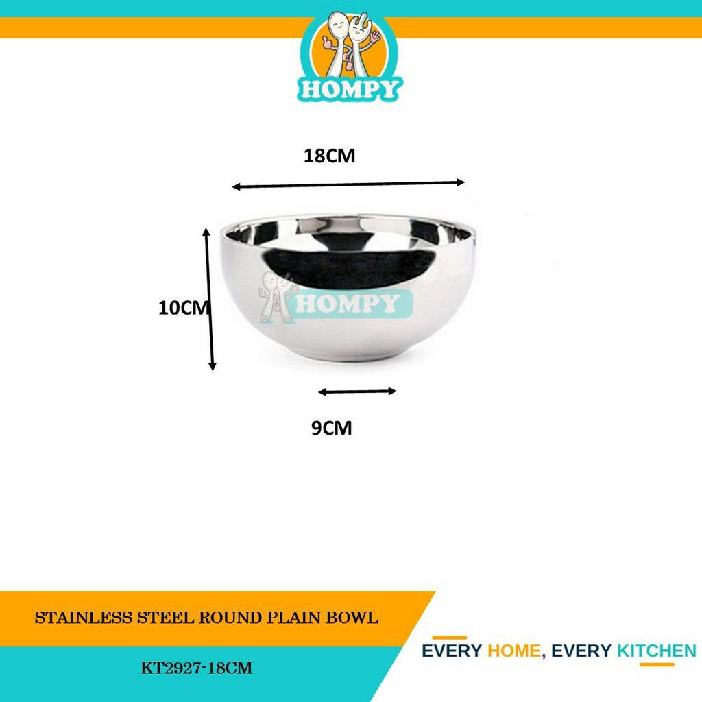 Stainless Steel Soup Bowl Mixing Food Dining Bowl Mangkuk Makan Besi 11 ...